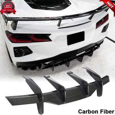 For Chevrolet Corvette C8 Stingray Carbon Fiber Rear Bumper Diffuser ...