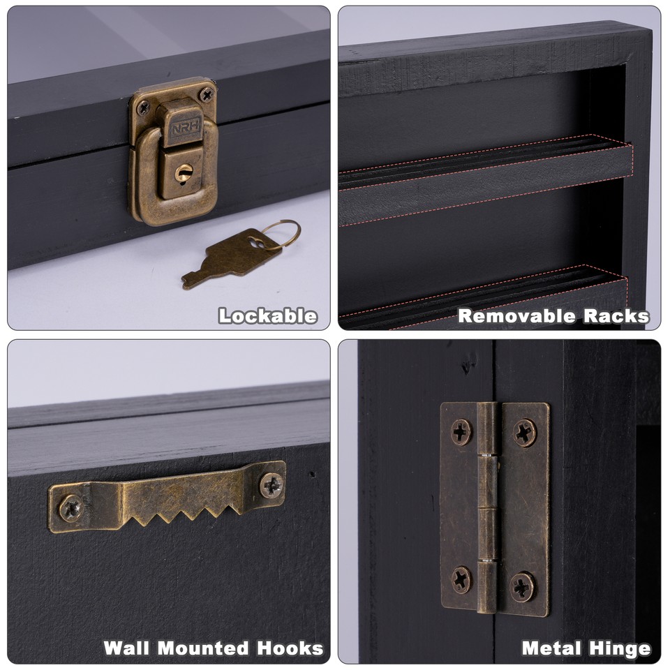 Lockable Knife Display Cabinet Pocket Knife Case Shadow Box with ...