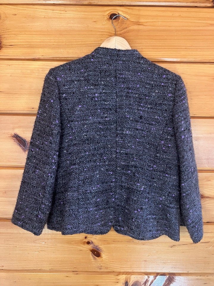 Nordstrom Classiques Entier Women's Boucle Gray Tweed Jacket Blazer ...