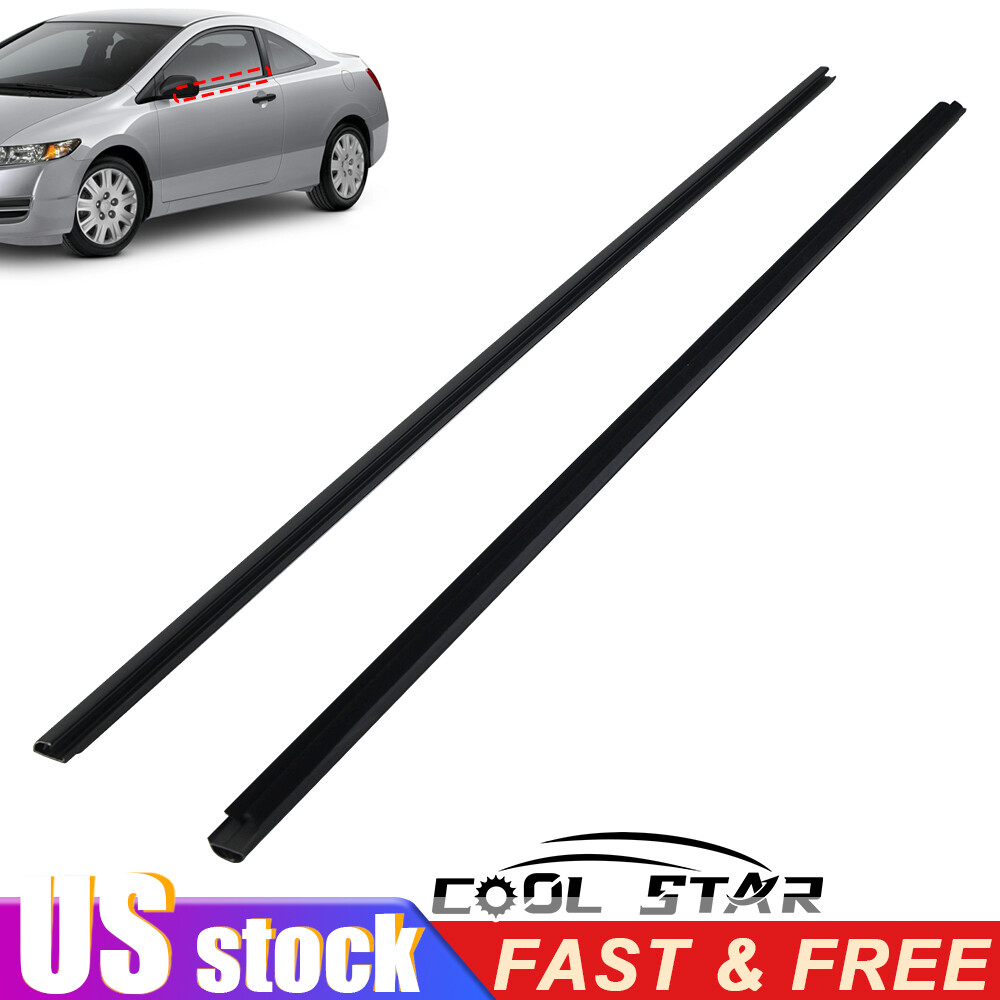 Left &Right Exterior Door Window Glass Trim Set For Honda Civic 2D ...