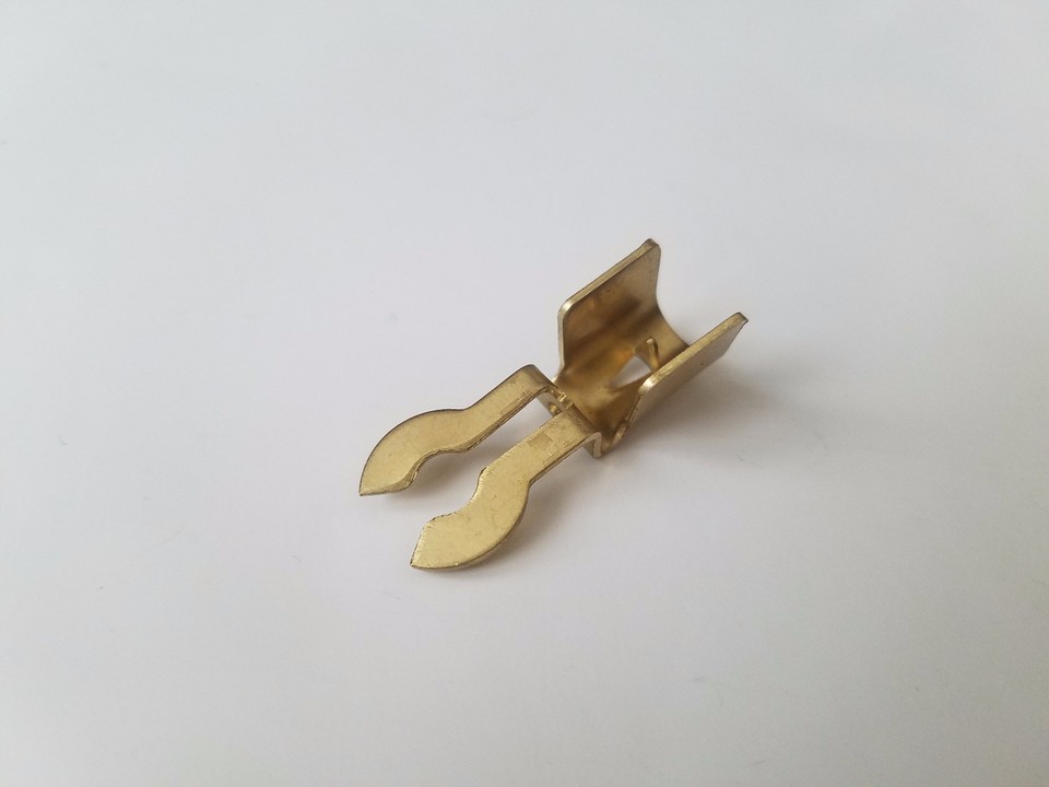 1 Fork Brass Spark Plug Wire Ends Clips Crimp terminals Maytag Briggs ...