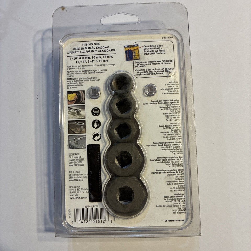 IRWIN 394002 BOLT-GRIP 3/8 in. Drive Assorted Size Bolt Extractor Set ...