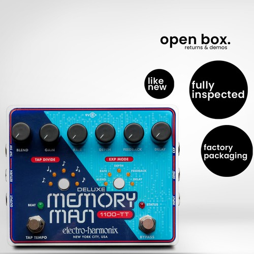 Electro-Harmonix Deluxe Memory Man 1100-TT Bucket Brigade Tap Delay ...