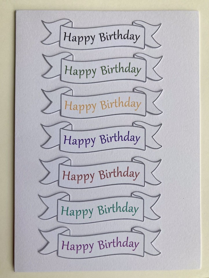 Happy Birthday Sentiments Banners Embellishments Card Toppers Card ...