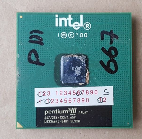 CPU Intel PENTIUM III MC 00 MALAY 667/256/133/1.65V L033A673-0481 SL3XW ...