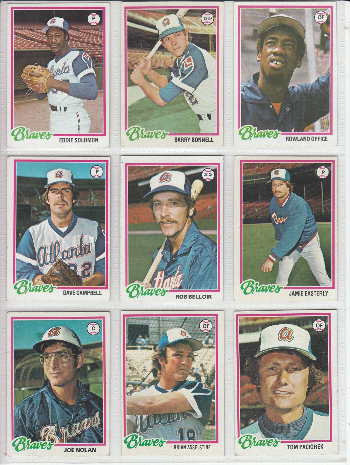 1978 TOPPS ATLANTA BRAVES TEAM SET (26) PHIL NIEKRO, GASTON, BURROUGHS ...