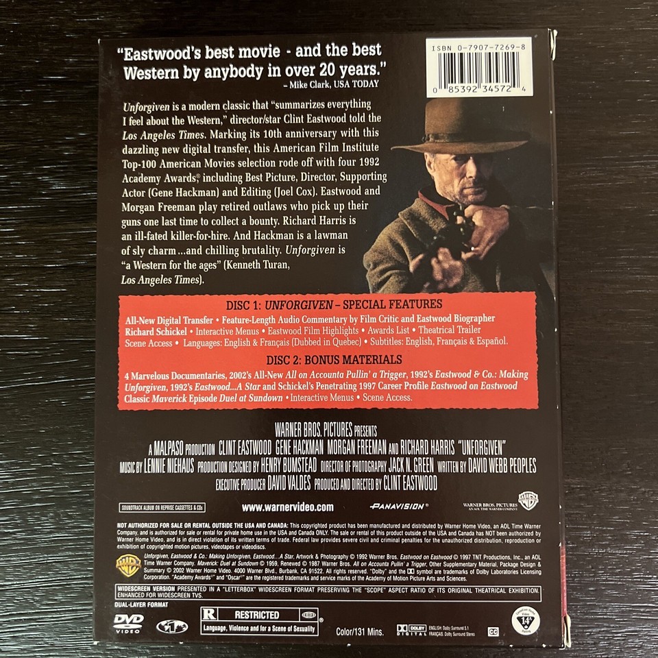 Unforgiven (DVD, 2002, 2-Disc Set, Two Disc Special Edition) 85392345724| eBay
