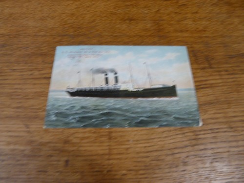 cpa bateau paquebot " Kroonland " Red Star Line Anvers New York cachet ...