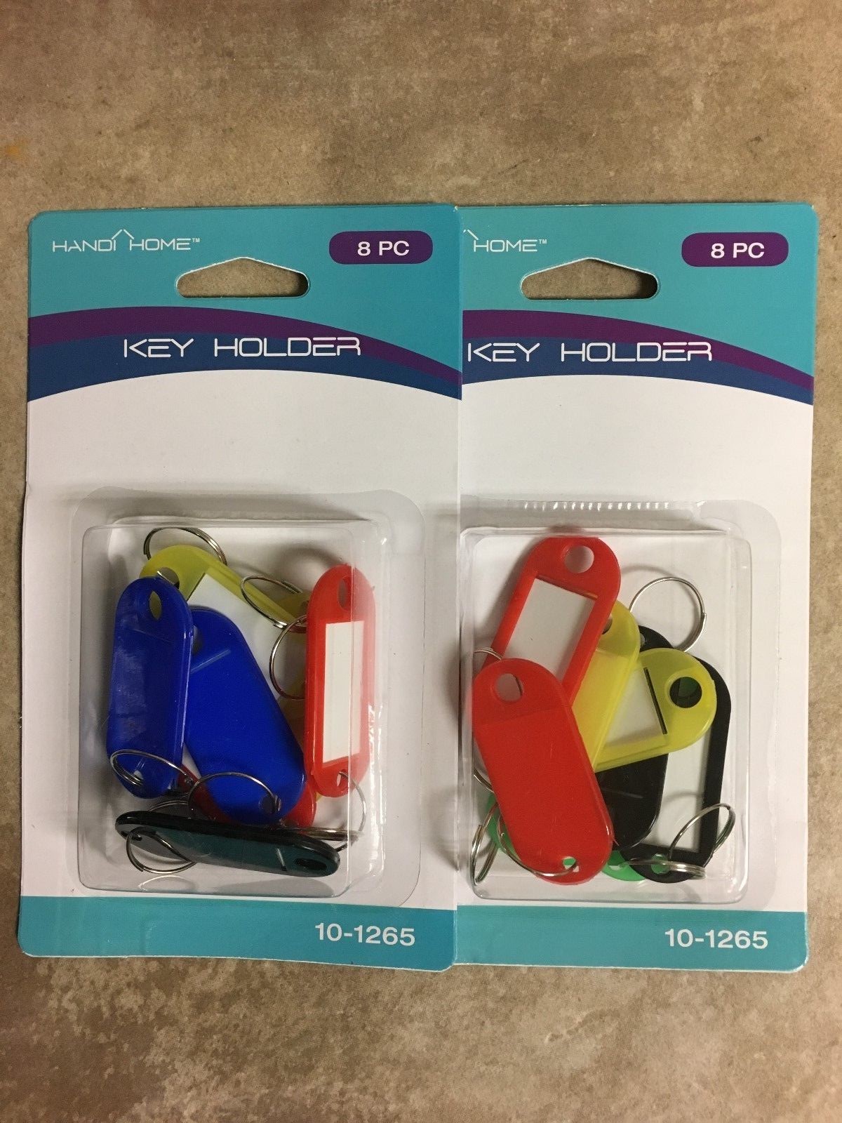 Key Ring Name Tag 8 Pieces Assorted Colors - 2 Pack Lot - Organize your ...