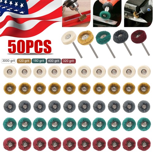 50 Metal Polishing Buffing Wheel Burr Kit Rotary Tool Accessories Set ...