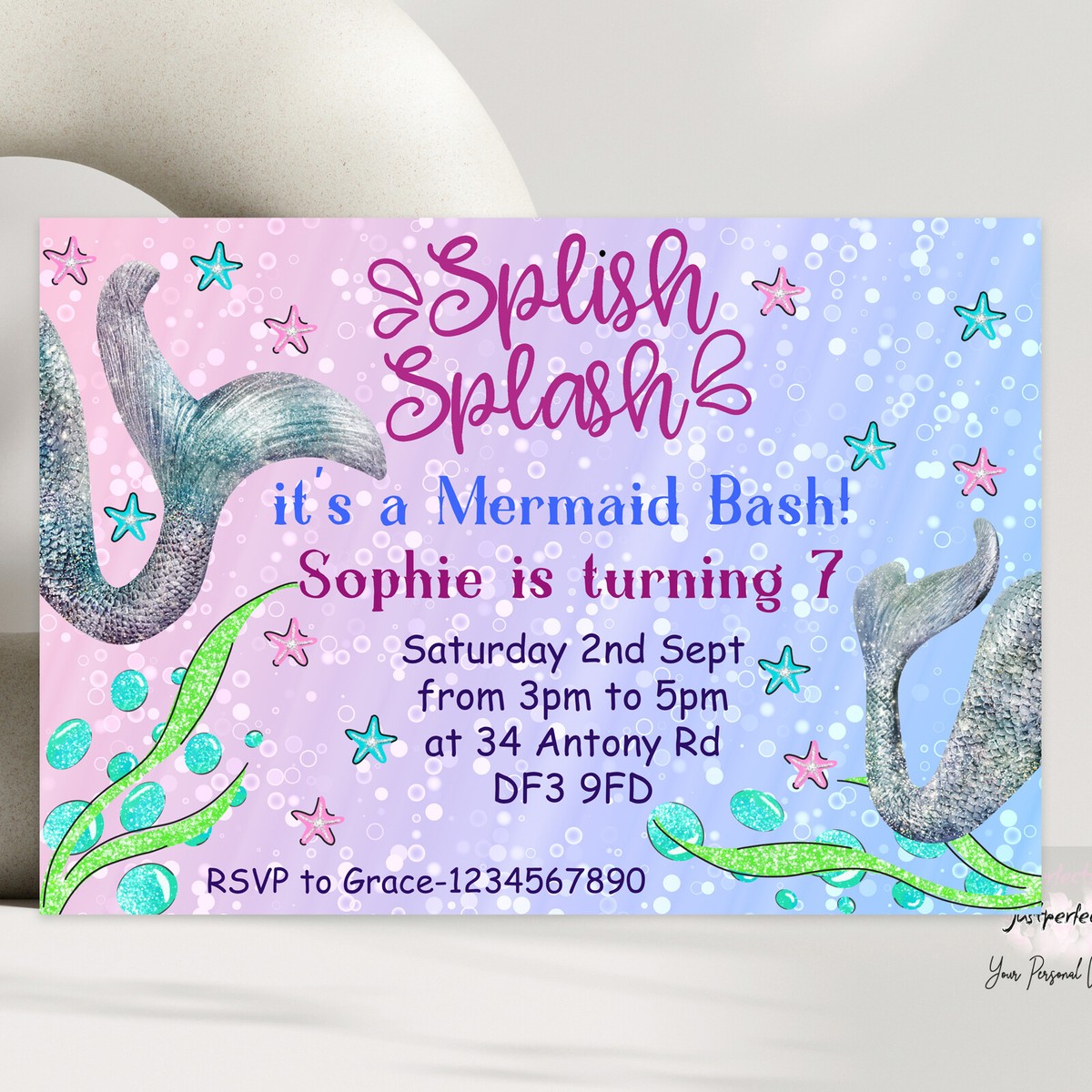 Splish Splash Mermaid Font Mermaid Splish Splash Pink Gold Birthday