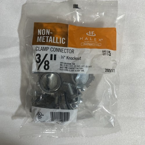 3/8 In. Non-Metallic (NM) Twin-Screw Cable Clamp Connectors -2 Pack 5 ...