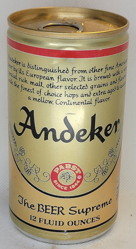 Andeker The Beer Supreme/Pabst Brg Co. ~ 12oz. Aluminum Can ~ Empty ...