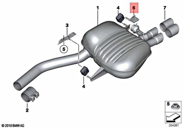 BMW 18207578229 Genuine OEM Rear Muffler Rear Bracket for sale online ...