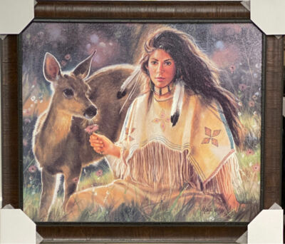 Maija Spring Fawn Native American Art Print-Framed 28 x 24 | eBay Australia