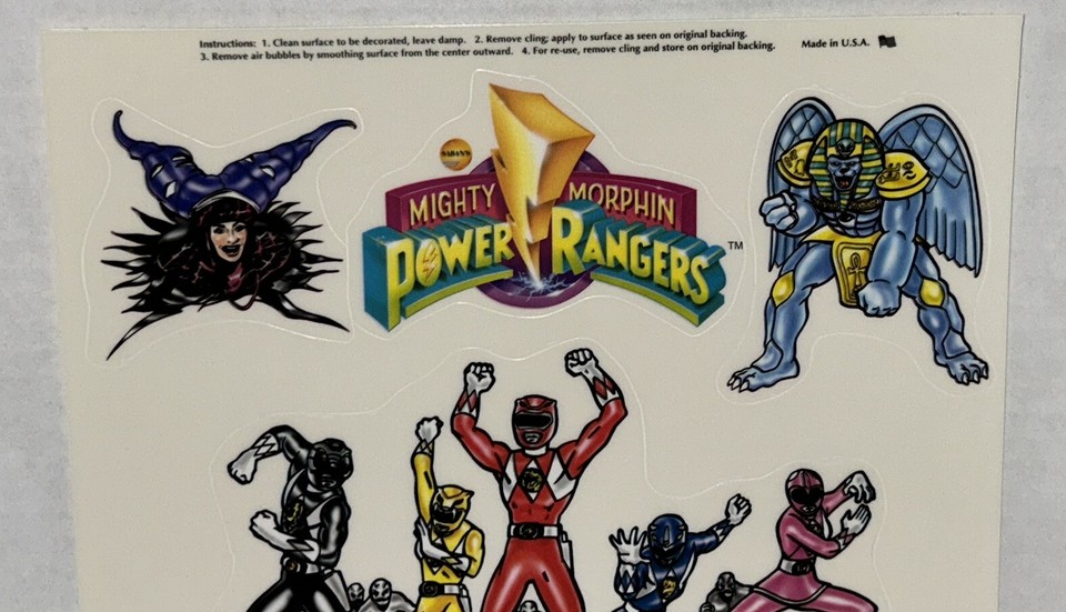 Mighty Morphin Power Rangers Window Cling Decals 20 Stickers 1994 ...