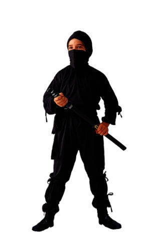 BLACK NINJA CHILD BOY KIDS JAPANESE ASSASSIN SHINOBI SAMURAI WARRIOR ...