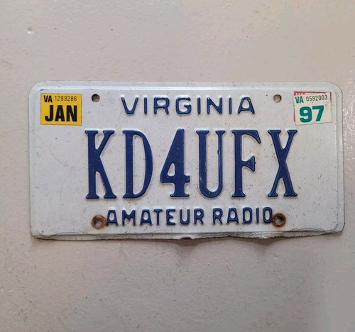 Vintage 90s Virginia Vanity Amateur Radio License Plate KD4UFX Crafts ...