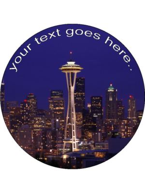 Seattle Space Needle photo personalised Wafer or Icing edible Round ...