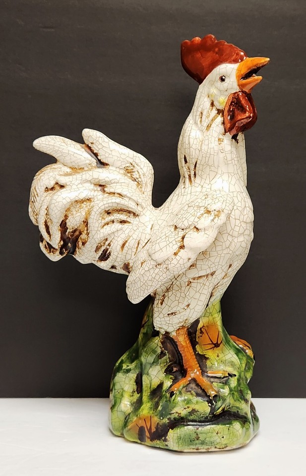 Mark Roberts French Country Farmhouse Porcelain Crackle Rooster Figure ...
