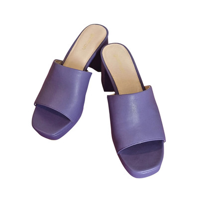 GORMAN • 40 / 9 'Daisy' Leather Block Heel Mules in Violet | eBay Australia