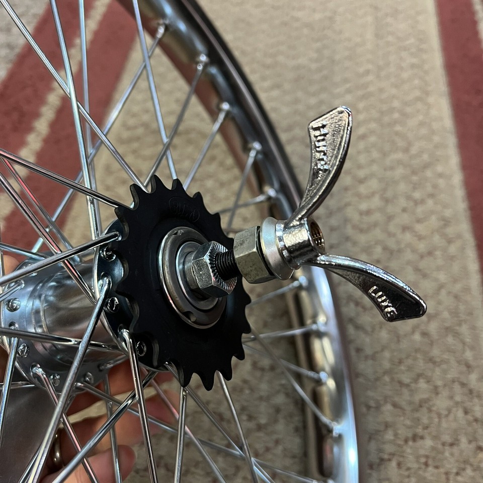 4 NOS HURET LUXE BICYCLE 3/8" X 26 THREAD WING AXLE NUTS SCHWINN WHEEL ...