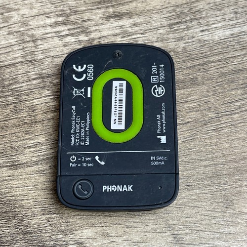 Phonak EasyCall Black Wireless Bluetooth Micro-USB Rechargeable Hearing ...