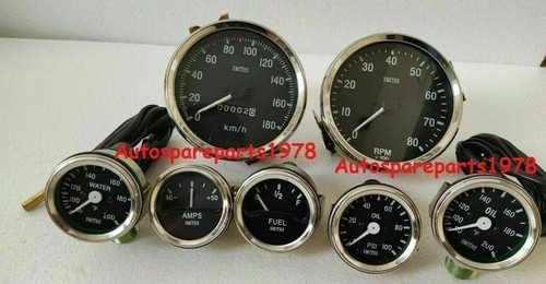 Smiths Replica Gauges Kit 2" Temp F+Oil + Fuel+ Amp Gauge+ 4 ...