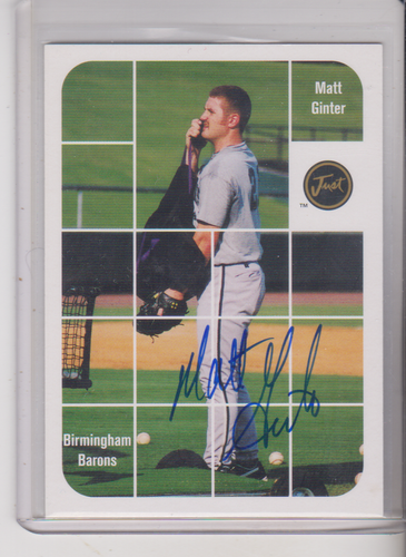2001Just Minors Matt Ginter Rookie autograph Birmingham Barons Chicago ...
