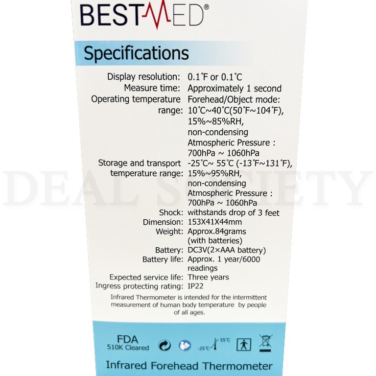 BESTMED - 1 Second Infrared Non Contact Thermometer Forehead DET-306 | eBay
