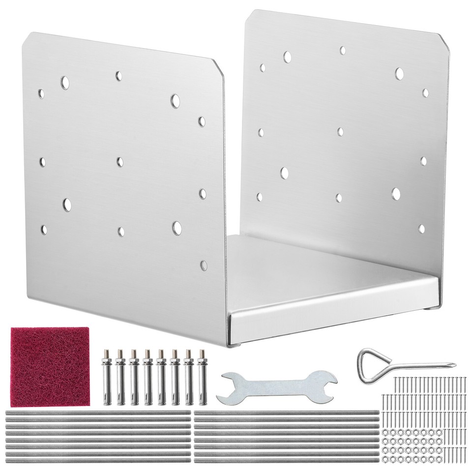 VEVOR 4Pcs 8x8 Concrete Deck Post Anchor Base Adjustable Post Bracket ...