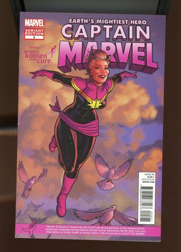 Captain Marvel #5 - Joe Quinones Cure for Breast Cancer Variant Cover ...