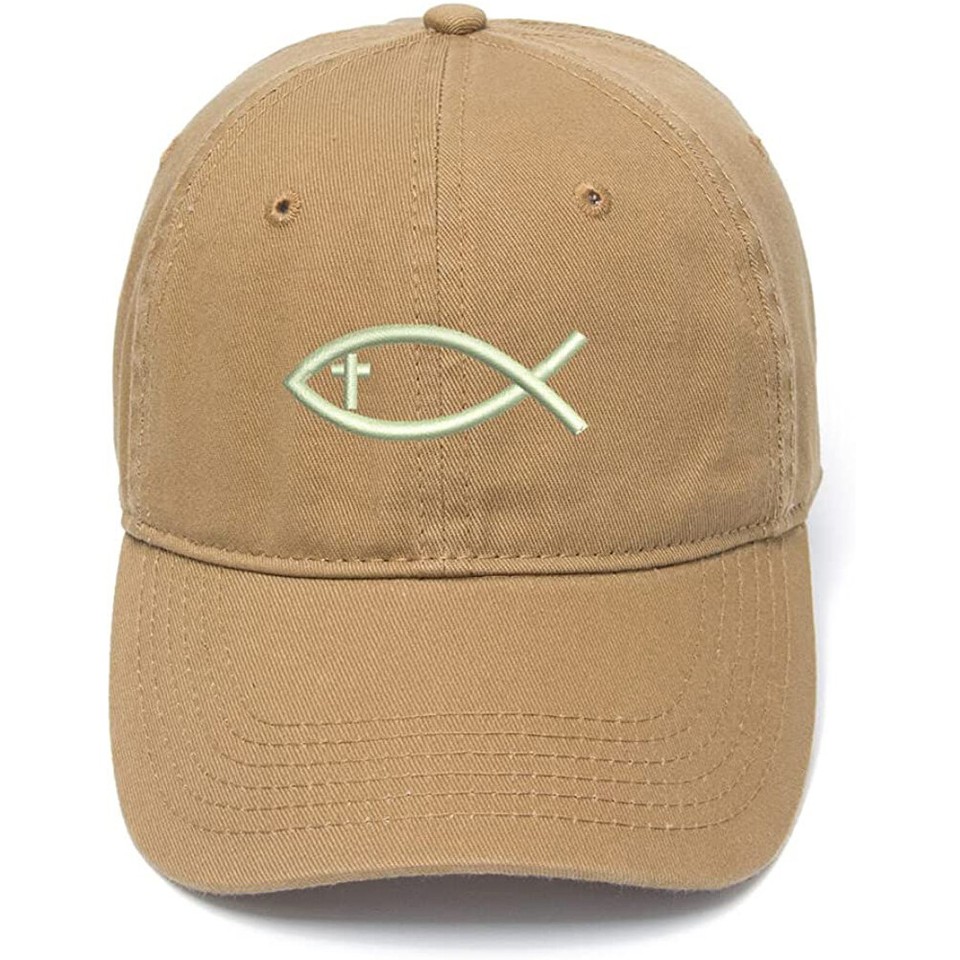 Embroidery Hat Cotton Casual Men's Baseball Cap Jesus Christian Fish ...