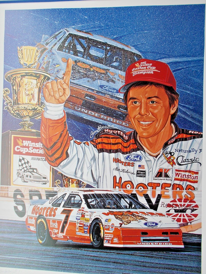 Original 1993 Alan Kulwicki "Underbird" Sam Bass Autograph Mounted ...