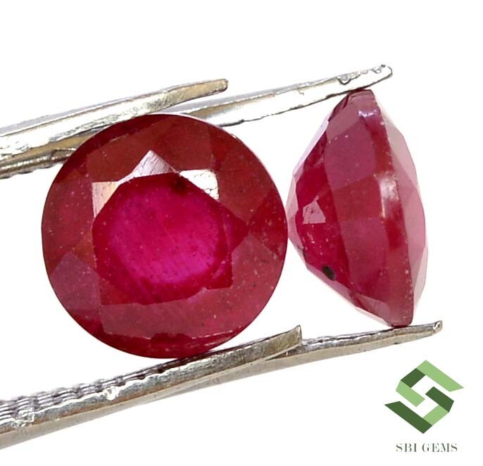 7 mm Natural Ruby Round Cut Pair 3.54 CTS Faceted Loose Gemstones GF | eBay UK