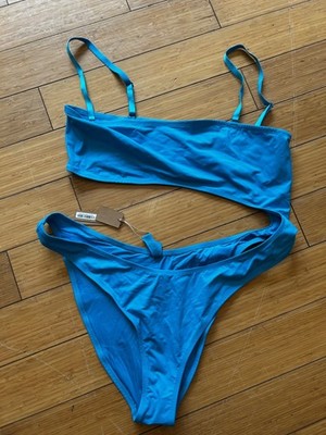 NWT Skims signature swim strapless monokini turquoise | eBay