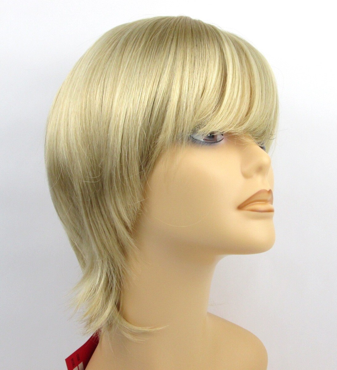 WOMEN COLLAR-LENGTH STRAIGHT HAIR WIG BLUNT W/ WISPY LAYERS BEVELED ...