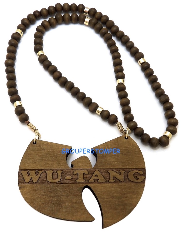 WU-TANG Necklace New Good Wood Style Pendant with Wood Bead Chain | eBay