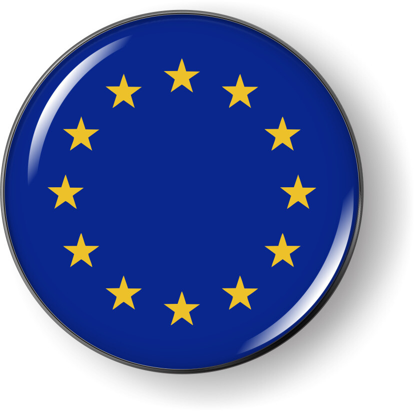 Flag of Europe-European Union- Domed Emblem Badge Car Sticker Chrome ...