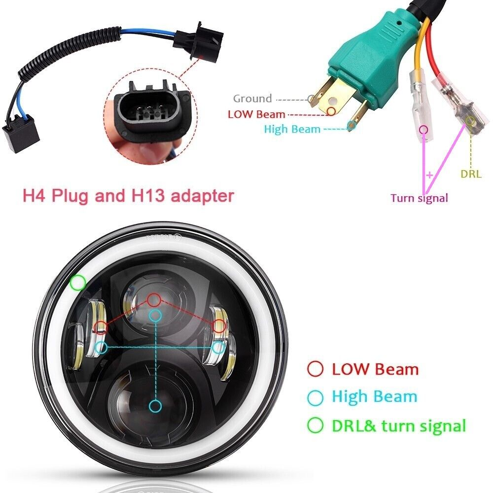 LED Headlights Kit For Suzuki Intruder Volusia VS VL 700 800 1400 1500 ...
