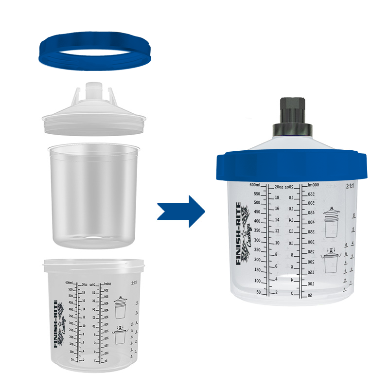 Disposable Paint Cup Set 600ML 50 Lids & Liners W/Hard Cup -Compare 3M ...