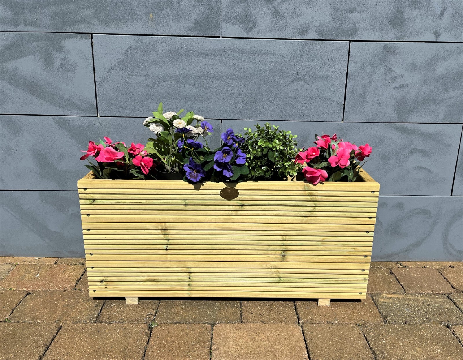 Triple Layer Thin Garden Decking / Smooth Trough Planter Pot Handmade ...