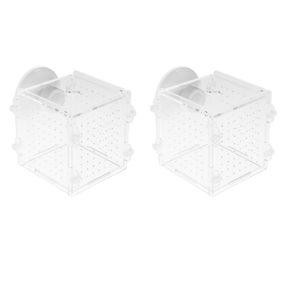 2 Pcs Aquarium Fish Breeding Box Incubator Isolation Tank Spawning Nest ...