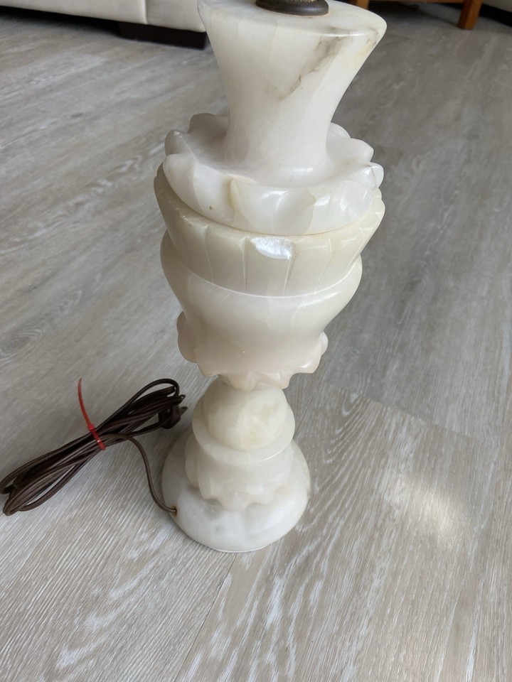 Set Pair 2 Alabaster Marble Table Lamps 26" | eBay