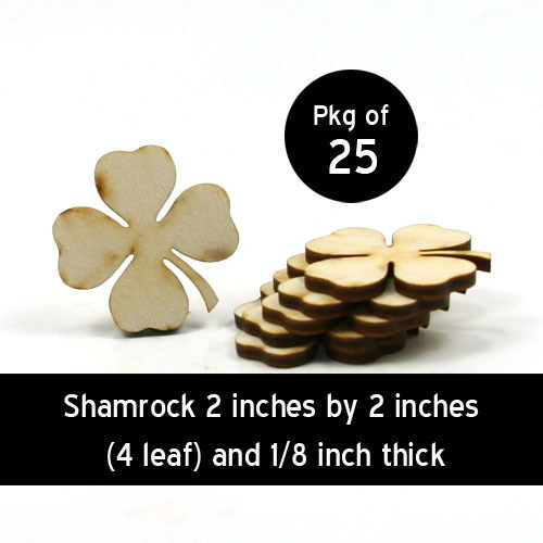 Shamrock - 2 x 2 x 1/8 inch unfinished wood (SHAM03) | eBay