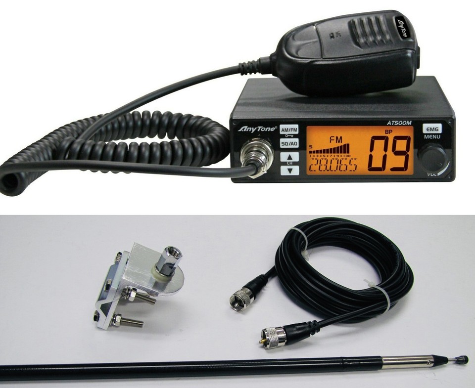 Anytone AT-500M Mini Radio with Sirio 3000 Watt 5FT CB Antenna Mirror ...