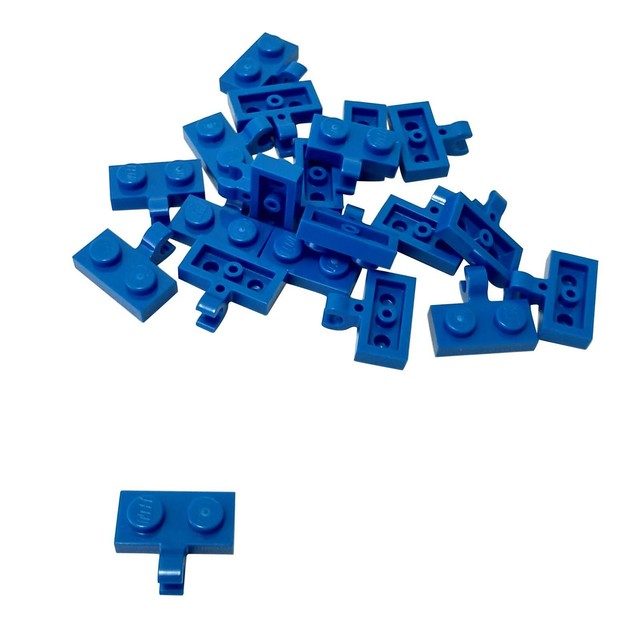 20 NEW LEGO Plate, Modified 1 x 2 with Clip Horizontal on Side Blue | eBay