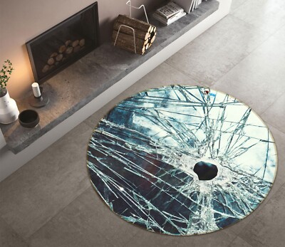 3D Broken Glass O202 Game Rug Mat Round Elegant Photo Carpet Mat Eve ...