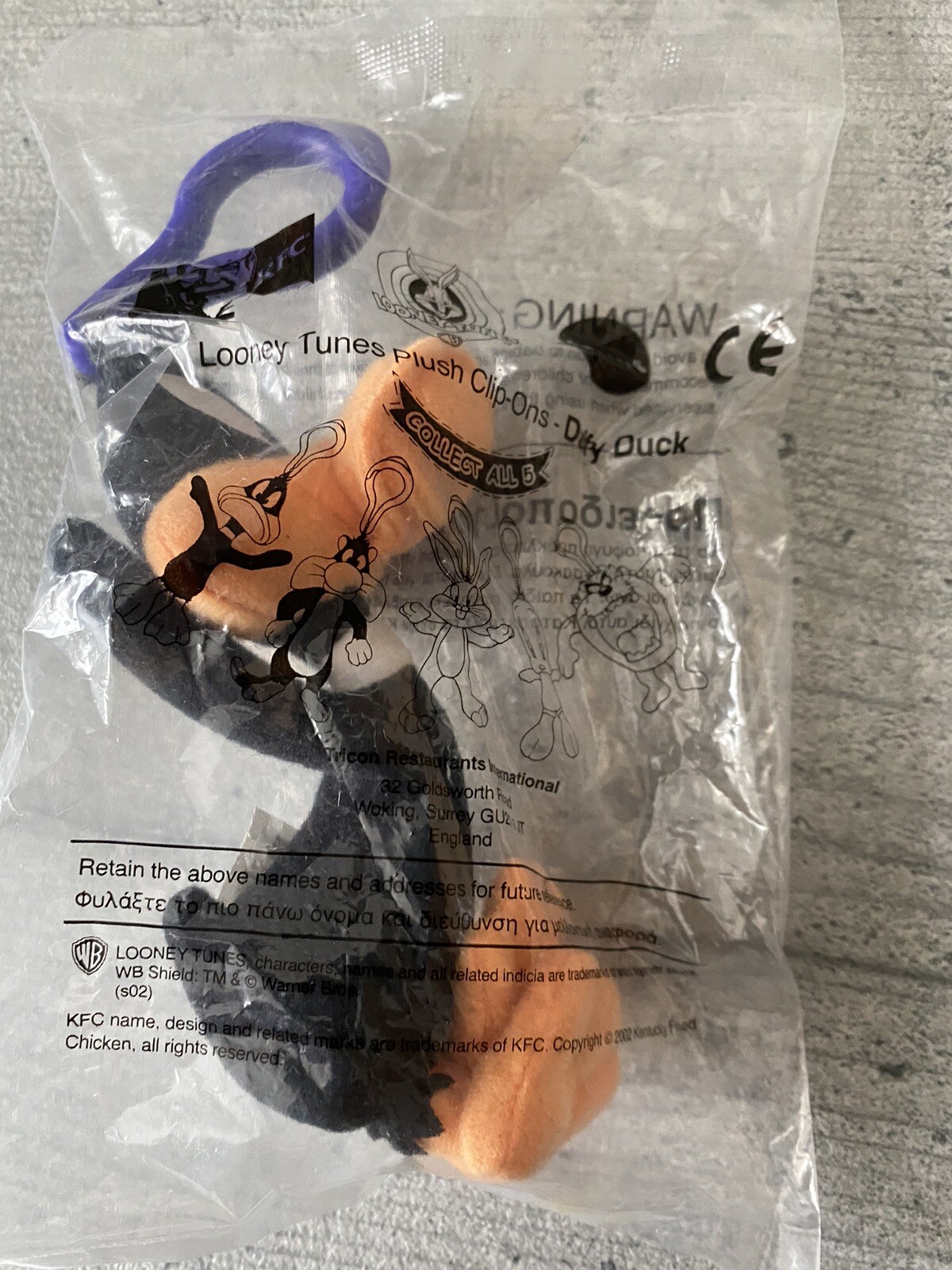 KFC Looney Tunes Plush Toy Clip-Ons Keyring - DAFFY DUCK - 2002 - New ...