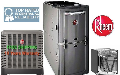 2.5 Ton 14.3 R-454B Rheem Endeavor Gas System Condenser & Coil & 80% ...